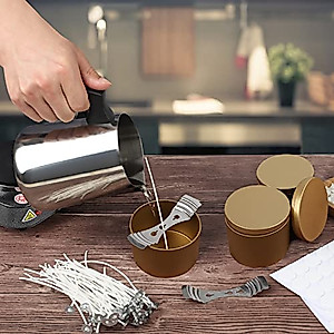 Candle Making Kit With Electronic Hot Plate,Candle Making Tools Supplies for Melting Wax,Including Melting Pot , Wax Melter hot Plate,1lb Soy Wax,Stain Spoon,Cotton Wicks,center devices,Wick Stickers