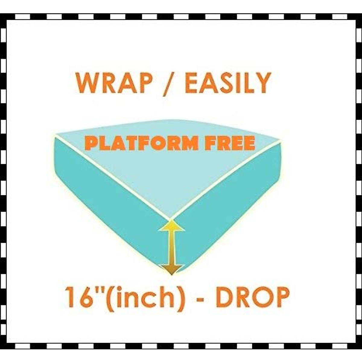 Elegant Comfort Top-Knot Tassle Pompom Fringe Ruffle Skirt Around Style Elastic Bed Wrap- Wrinkle Resistant 16 inch Drop, Queen/King, White