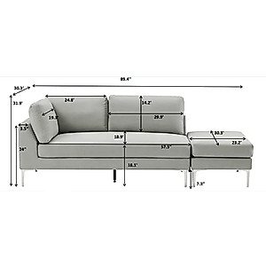 Suede Leisure Sofa with Left Armrest