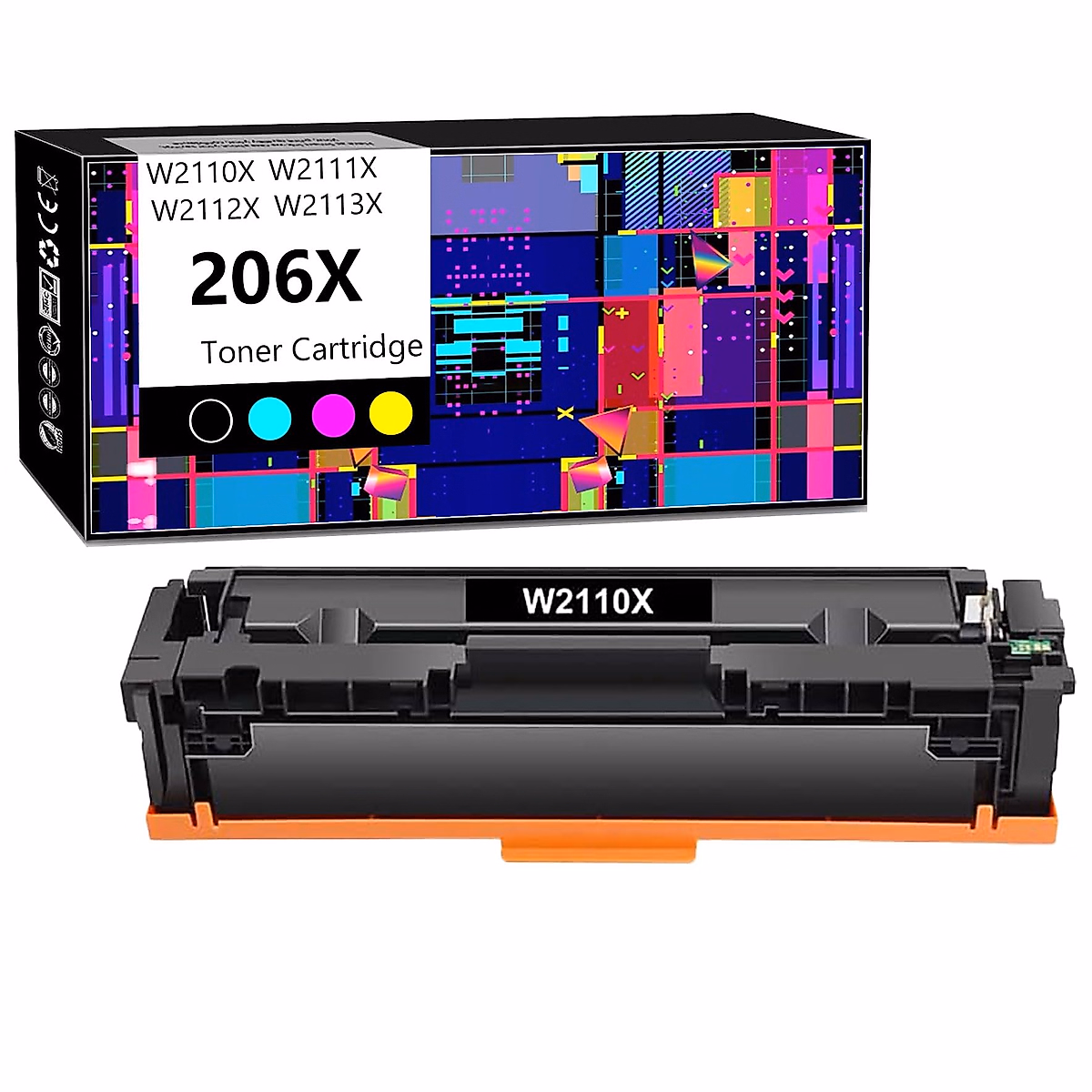 Replacement for HP 206X 206A Black Toner Cartridge for HP Color Laserjet Pro MFP M283cdw M255dw M283cdw M283 M255 Compatible with Original Toner Cartridge