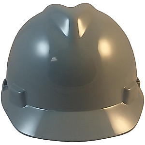 MSA V Cap Style Hard Hats w/FasTrac III Suspensions and Handy Tote Bag - Gray
