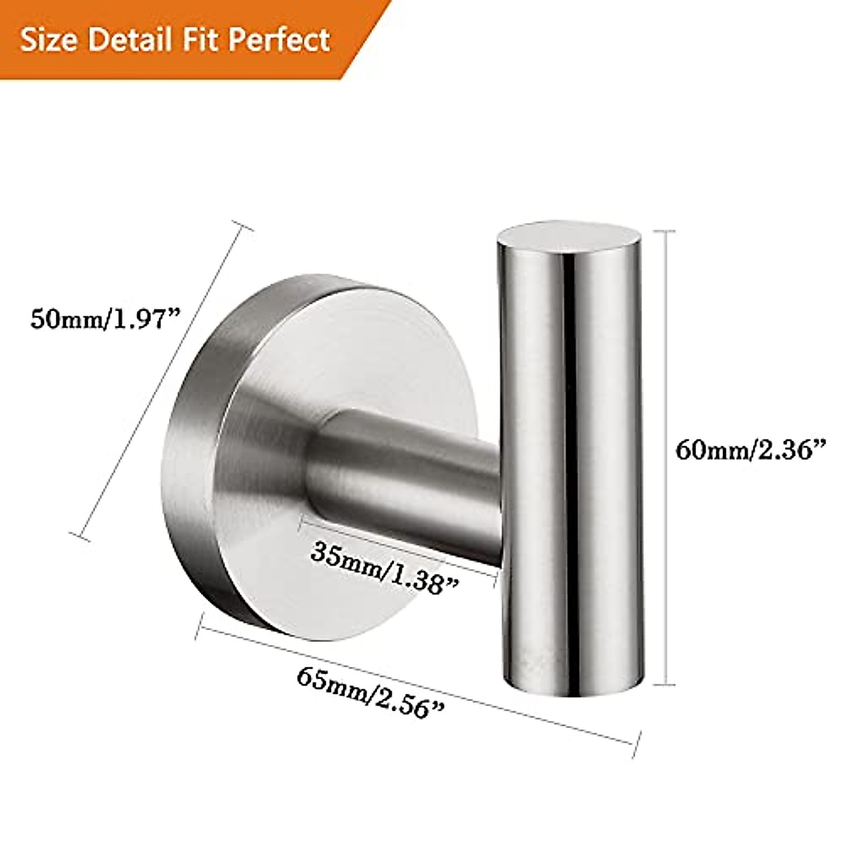 Kangdesi Bathroom Wall Towel Hooks, Coat Robe Clothes Hook (2 Pack), SUS304 Stainless Steel Brushed Hook Modern Wall Hook Holder for Kitchen Garage Hotel Wall Mounted
