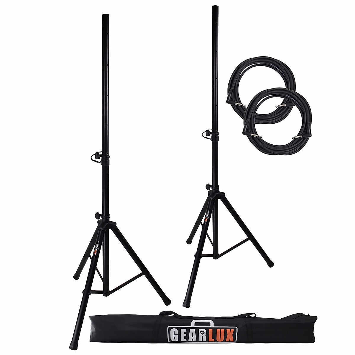 Gearlux Tripod Speaker Stands with Carrying Case and Speaker Cables