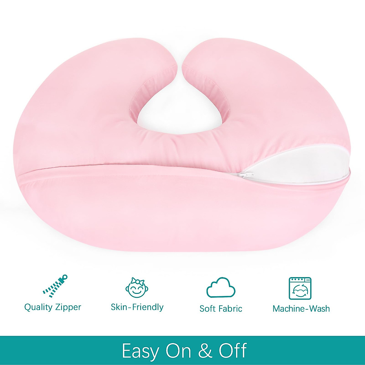 Biloban Nursing Pillow Cover 2 Pack Fit Boppy Nursing Pillow Breathable & Skin-Friendly Nursing Pillow Slipcovers for Breastfeeding Mom Comfortable & Machine Washable Nursing Pillow Covers