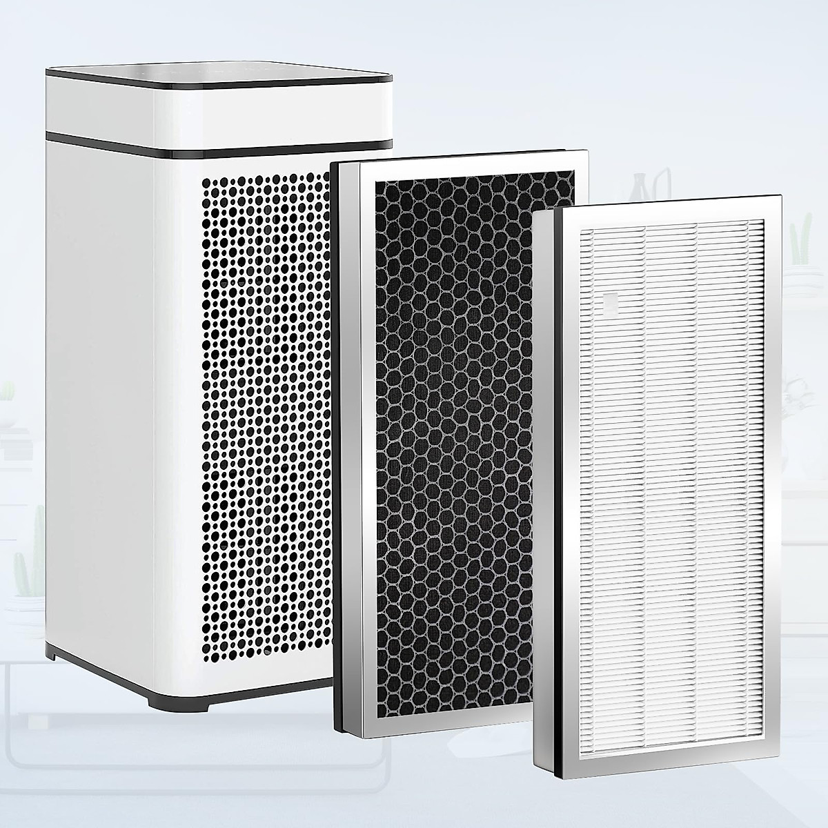 Replacement Filter 2 Pack Compatible with 40 Series Air Purifier,3-in-1 Filters, Contains H13 HEPA & Activated Carbon