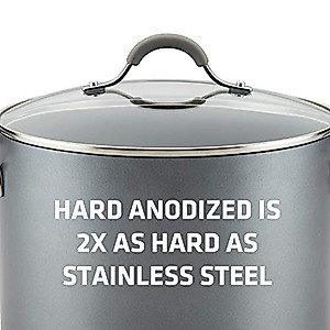 Circulon 84567 3-Qt.Covered Straining Pour Spouts Hard Anodized Aluminum Saucepan, 3 quart, Oyster Gray