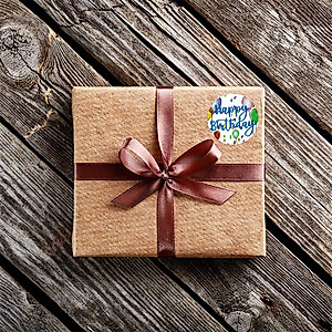 2 Roll/1000Pcs Happy Birthday Stickers Round Seals Labels Adhesive Labels for Baby Shower and Happy Birthday Party Decorative, Cards Gift Envelopes Boxes, 1.5Inch