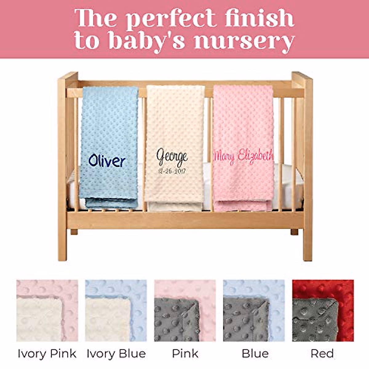 berry bebe Personalized Baby Blankets with Name, Newborn Baby Girl Gifts, Custom Baby Name Blanket, Plush and Cozy Minky, Baby Gifts for Newborn, Customized Pink Blanket for Baby Girl