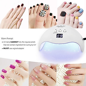 Gel UV LED Nail Polish Lamp, LKE Nail Dryer 40W LED Light with 3 Timers Professional for Nail Art Tools Accessories White
