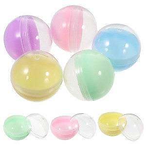 SUPVOX 50pcs Macaron Shell Round Fillable Ball Gumball Machine Refills Clear Gum in Bulk Stuffed Toys Tennis Balls for Vending Machine Balls for Fillable Balls Empty Ball