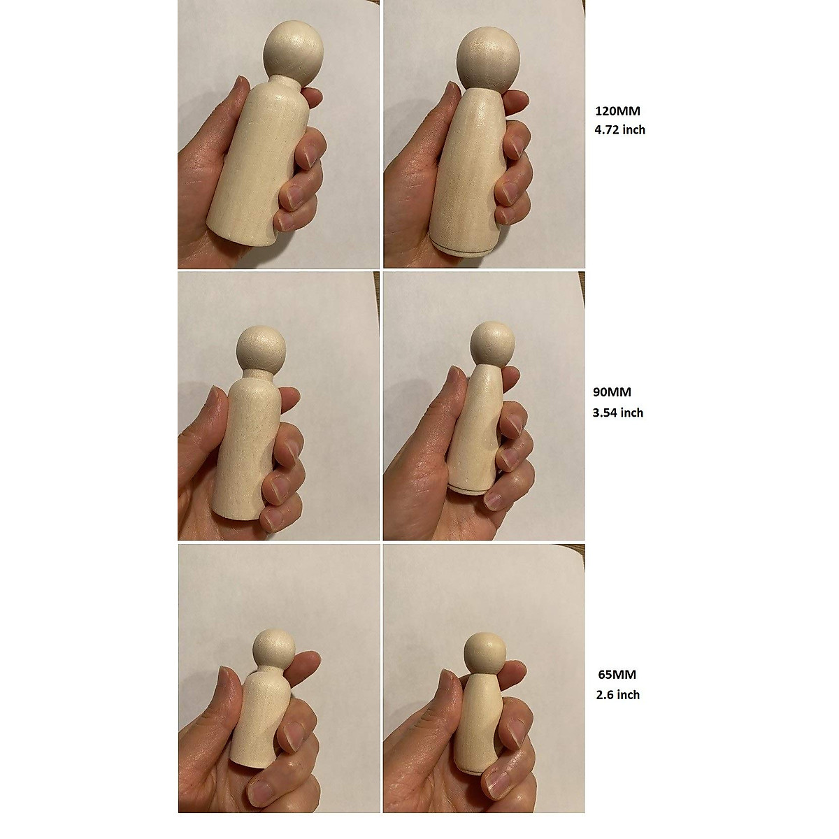 Ellipticus Valley Giant 4-1116 Wood peg Doll, 6 peg People Family, Perfect Size for Artist, Kids, Students Crafting, Gift