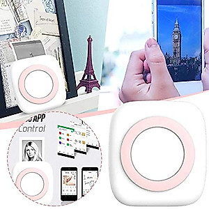 XXXDXDP Mini Portable Thermal Printer Paper Photo Pocket Thermal Printer 57mm Pos Printing Android iOS Printers (Color : 4 Printing Paper Pink)
