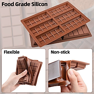 Fimary Chocolate Molds, Rectangle Chocolate Bar Sweet Molds Silicone Bakeware Wax Melt Molds, Pack of 1