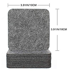 KADI Felt Absorbent Coasters for Drinks Suit any Table Type, Wood, Granite, Glass, Marble, Stone Table Top, Apartment Office Kitchen Living Room Coffee Bar Housewarming Decor(set of 8,Grey)