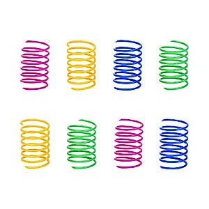 ISMARTEN Cat Spring Toy (60 Pack), Cat Kittens Toys Plastic Coil Spiral Springs for Swatting, Biting, Hunting, and Active Healthy Play (Random Color)