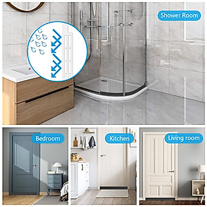 Ainiv 2 Pack Door Draft Stopper Under Door Seal, 2" W x 39" L Cutable Soundproof Door Seal, Adhesive Under Door Sweep for Exterior & Interior Doors Dust and Noise Insulation Weather Stripping-Black