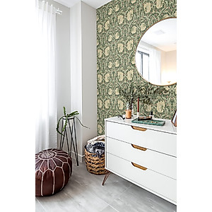NextWall Pimpernel Floral Peel and Stick Wallpaper (Gardenia & Sage)