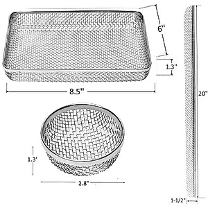 RV Insect Screen, Furnace Bug Screen, RV Water Heater Cover for RV Refrigerator Vents 20" x 1-1/2" & 2.8''x1.3'' & 8.5" x 6" x 1.3" RV Furnace Screen with Installation Tool(6PC Set)