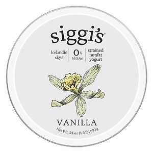 siggi’s Icelandic Strained Nonfat Yogurt, Vanilla, 24 oz. – Thick, Protein-Rich Yogurt Snack