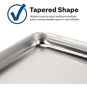 FSE Commercial Sheet Pan, Full Size, 12-Gauge, Aluminum Bun Pan, 18" L x 26" W x 1" H, (Measure Oven Recommended), Silver