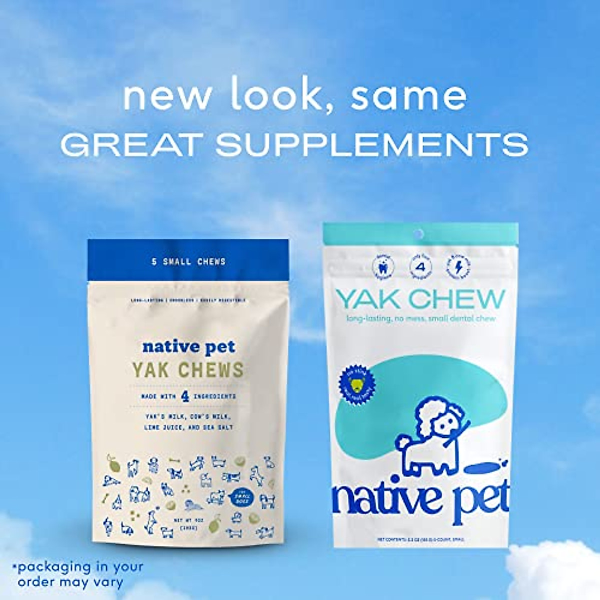 Native Pet Yak Chews for Dogs (5 Small Chews). Pasture-Raised and Organic Himalayan Churpi Chew. Long Lasting, Low Odor, and Protein Rich Reward Treat.