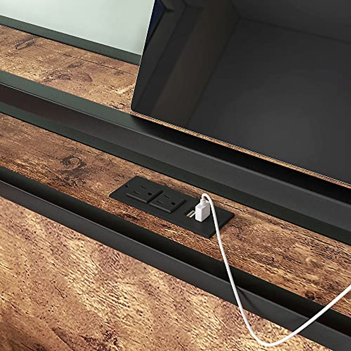 BOFENG Metal Bed Frame Twin Size with 2-Tier Storage Wooden Headboard/USB Charging Station,Heavy Duty Metal Platform Bed Frames No Box Spring Needed,Mattress Foundation Firm Steel Slat Support