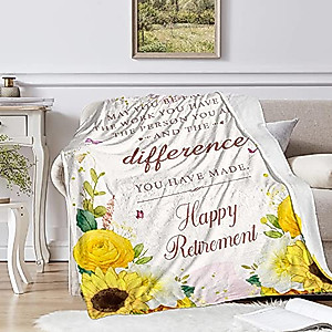 Retirement Blanket - Retirement Gifts for Women 2023 - Happy Retired Gifts for Women - Best Retirement Gift Ideas - Ultra-Soft Flannel Throw Blanket 60 x 50 inch