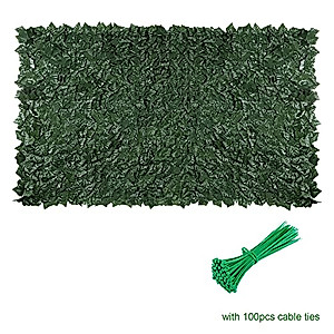 Artificial Ivy Privacy Fence,U'Artlines Heavy Duty Artificial Hedges Fence and Faux Ivy Vine Leaf Decoration Screen Garden Wall Fence for Outdoor Garden Decor (59x118Inch)