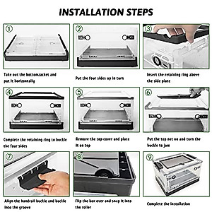 Hamiledyi Foldable Reptile Terrariums Kit, 5PCS Gecko Tank Starter Kits Mini Transparent Lizard Habitat Cages for Iguana, Snake, Bearded Dragon, Tortoise, Chameleon 15.6" x 11.6" x 9.4" White