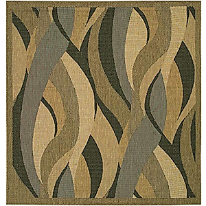 Couristan Recife Seagrass Indoor/Outdoor Area Rug, 7'6", Natural-Black