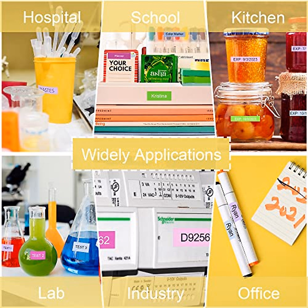 Replacement for Brother P-Touch Label Maker Tape TZe 12mm 0.47 Inch Laminated TZ Colored Tape Compatible with Brother P Touch Label Maker PT-D210 PT-H110 PT-1880 PT-D400, 1/2" x 26.2', 5 Pack