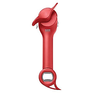 Kuhn Rikon Auto Safety Master Opener for Cans, Bottles and Jars, 9 x 2.75 inches, Red