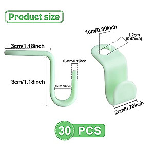 Clothes Hanger Connector Hooks, Cascading Hanger Hooks for Heavy Duty Space Saving, Durable Plastic Outfit Hanger Load 20 Pounds(30Pcs Green)