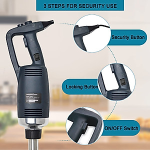 Li Bai 16in Heavy Duty Immersion Blender Handheld Kitchen, Hand Blenders for Kitchen, Commercial Mixer Electric, 750W Detachable Shaft Adjustable Variable Speed, Emulsifier Blender Handheld
