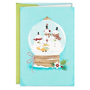 Hallmark Boxed Christmas Cards, Snowmen Snow Globe (16 Cards and 17 Envelopes)