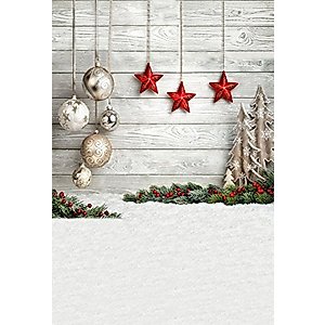 Leyiyi 3x5ft Photography Background Merry Christmas Backdrop Snowflake Sunlight Magic Star Balls Cold Winter Snowcovered Fir Pane White Redberry Needle Happy New Year Photo Portrait Vinyl Studio Prop