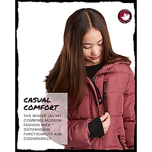 CANADA WEATHER GEAR Girls’ Winter Coat – Stadium Length Quilted Puffer Parka Jacket (4-16), Size 7-8, Wild Ginger