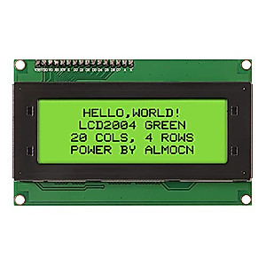 ALMOCN IIC I2C TWI Serial 2004 20x4 LCD Display Module with I2C Interface Adapter Green Backlight for Arduino MEGA256(Green)