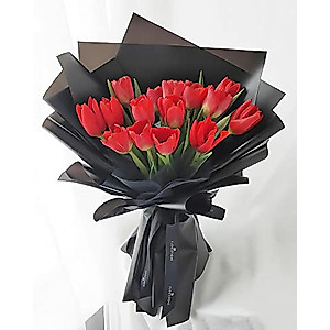 LWFyyds Waterproof Flower Solid Color Translucent Wrapping Paper Bouquet Gift Packaging Korea Flower Shop Supplies, 40 Sheets (White)