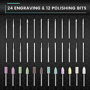 ARROWMAX Mini Cordless Engraving Pen, Polishing Pen with Aluminum Case, 36 Bits, Bluetooth, APP, Wireless Magnetic Charge, Cordless Engraving Machine for Jewelry, Wood ,Carving (SGS MINI)