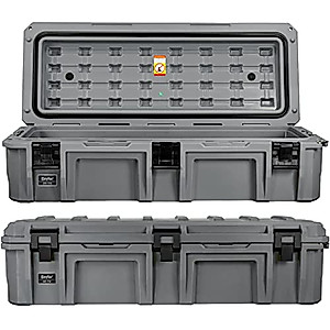 SR-110 Crossover Overland Cargo Case, Equipment Hard Case, Roto Molded, Stackable with Pad-Lock Hasp, Strap Mountable, TSA Standard, IPX4 Rated (Gray)
