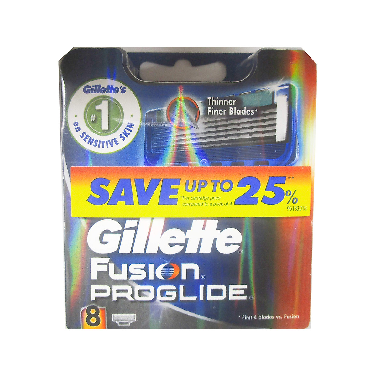 Gillette 50101-1 Fusion Proglide Mens Refill Cartridge Blades - 8 Count