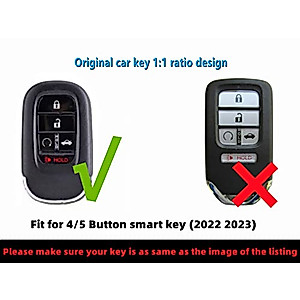 REPROTECTING Silicone Rubber Key Fob Cover Compatible with (5 Buttons) 2022 2023 Honda Accord Civic HR-V CR-V Pilot Sport SI EX EX-L Touring (Black Blue)