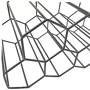 KirinRen Black Metal Wine Rack Freestanding, Tabletop Wine Rack Holder, Countertop Wine Bottle Holder (Black)