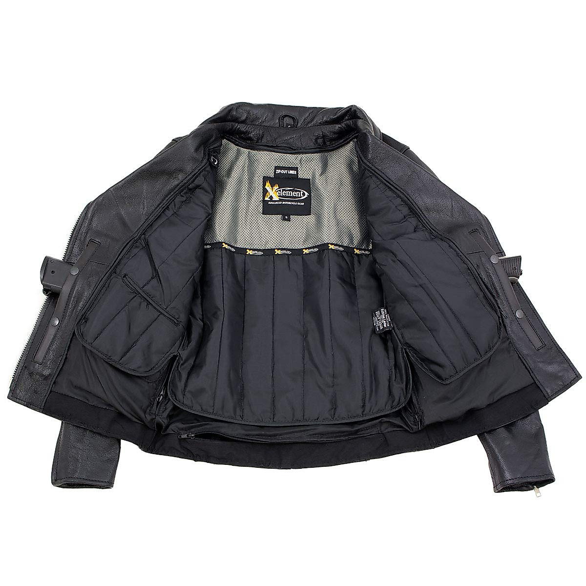 Xelement B8000 Women's Black 'Classic Braided' Fitted Motorycle Jacket - 3X-Large