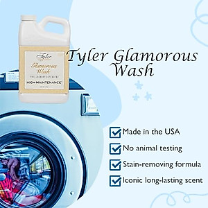 Tyler Glamorous Wash High Maintenance Fine Laundry Detergent with Stain Remover Pen and Dryer Sachets - Liquid Detergent Designed for Clothing - Hand & Machine - 32oz (High Maintenance)