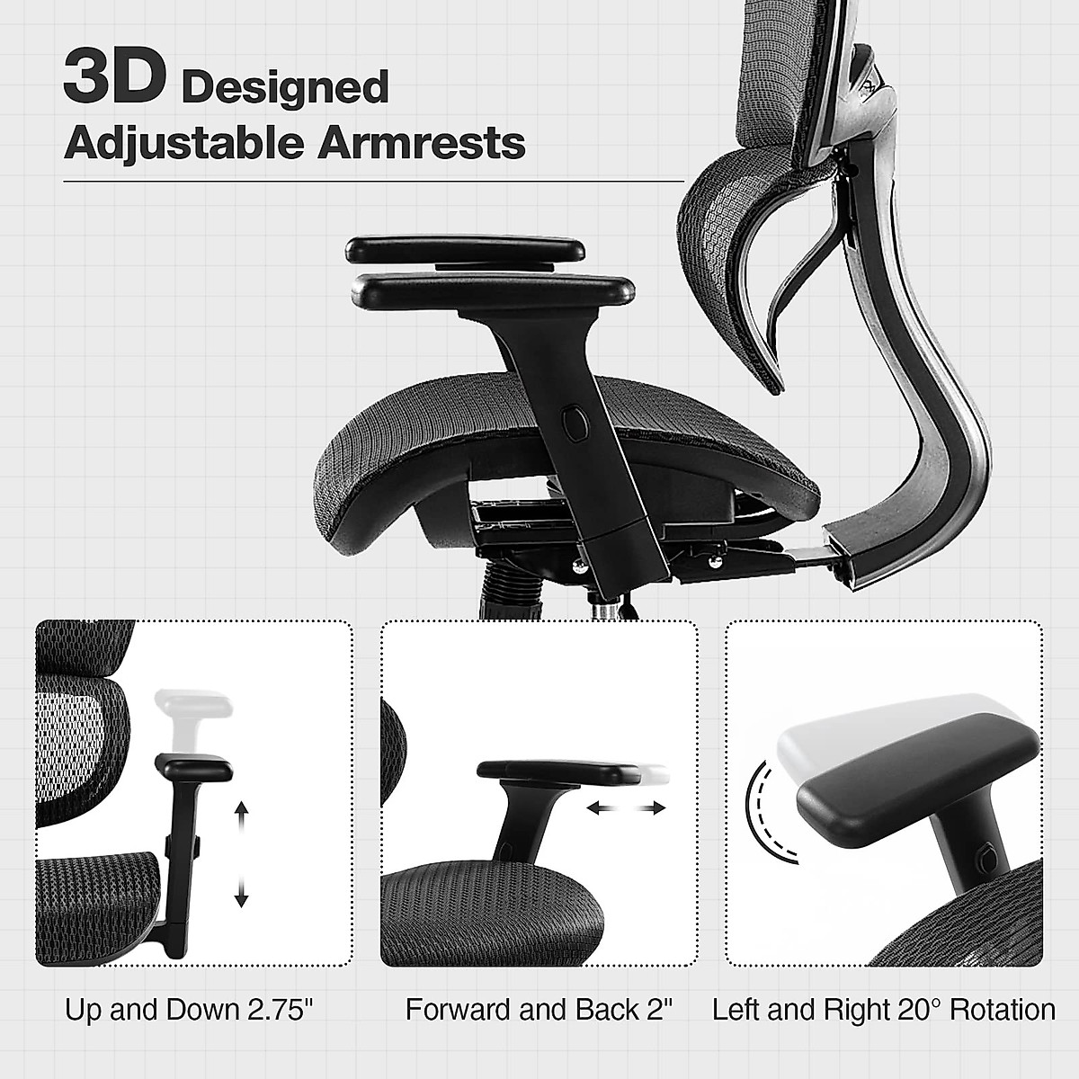 JHK High Back Office Chair Adjustable Height for Executive, Computer Gaming, Conference Room, 28.1D x 26.5W x 48.03H Inch, Black