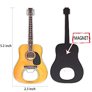LanHong 1 Piece/Set Bottle Opener Beer Guitar Shaped Bottle Opener Guitar Gift Kitchen Gadgets for Drinkers Music Guitar Lover(Acoustic)