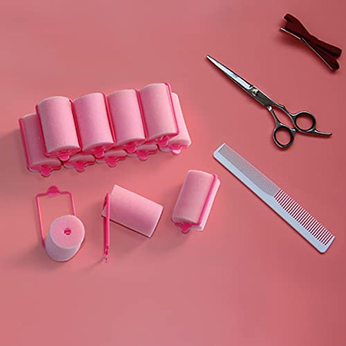 Amzpus 36 Pieces Foam Roller Hair Curler - Flexible Jumbo Foam Sleeping Hair Styling Curlers for Hair Styling, 1.57inch, Pink
