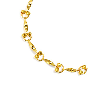 CHOW SANG SANG 999.9 24K Solid Gold Price-by-Weight 4.13g Gold Twisted and Hoop Bracelet for Women 25784B | 6.6 Inches, (17 CM)